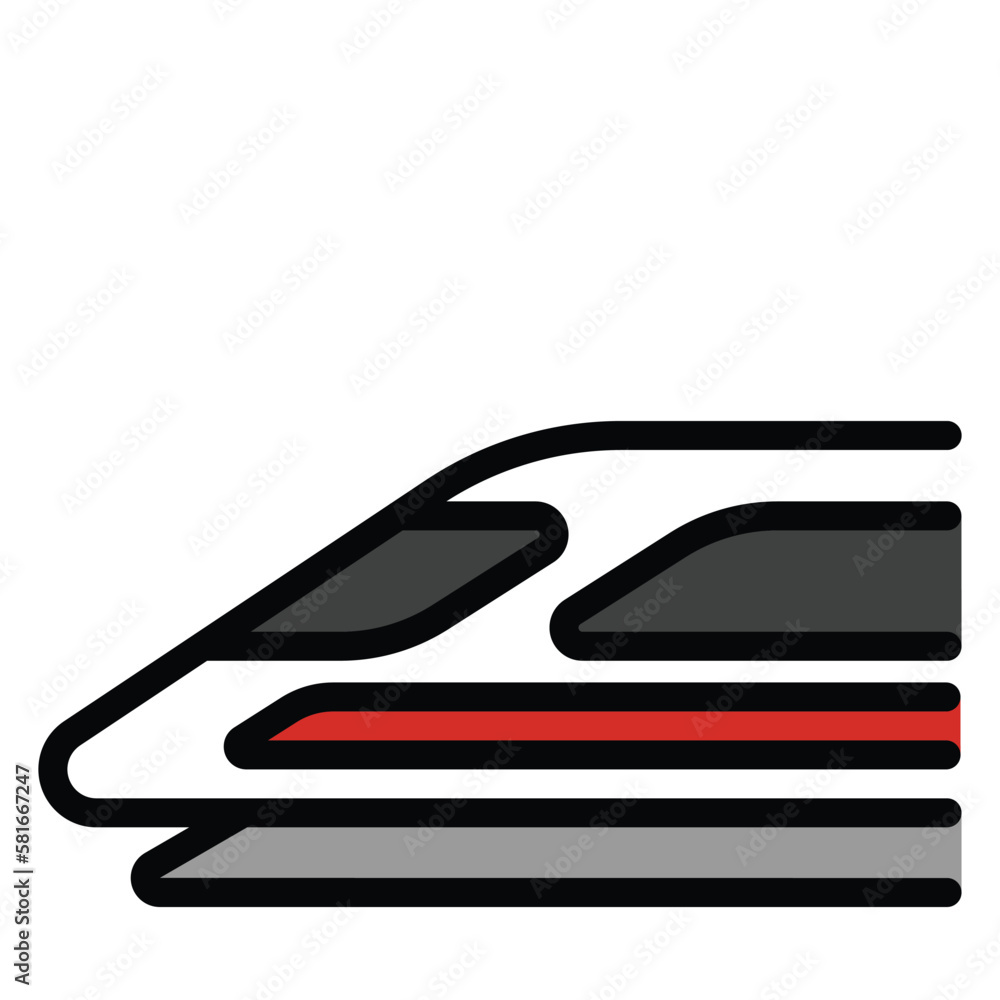 High-Speed Train Vector sign design. Isolated high speed train ...