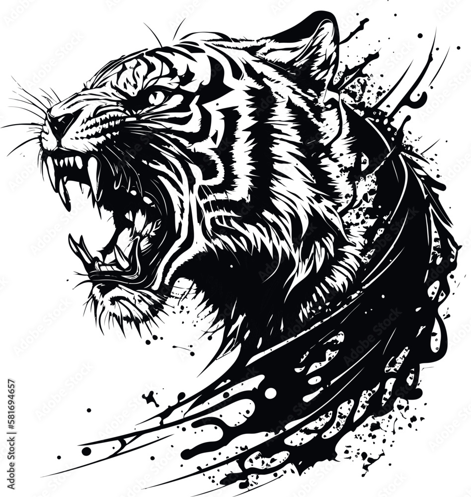 Drawn Lion. Natural colors. isolated in white background, Illustration ...