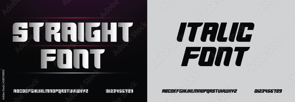 Praca wektorowa bez tantiem: Straight Font, Modern Sport Fonts ...