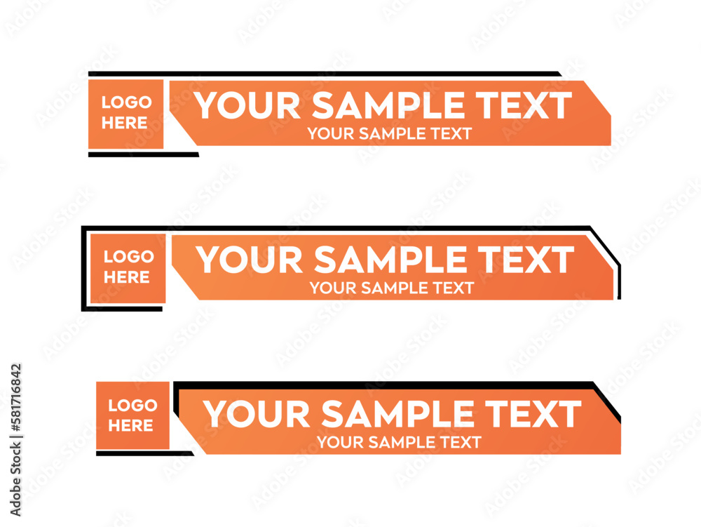 Lower third vector design with Orange overlay strip text video. News ...