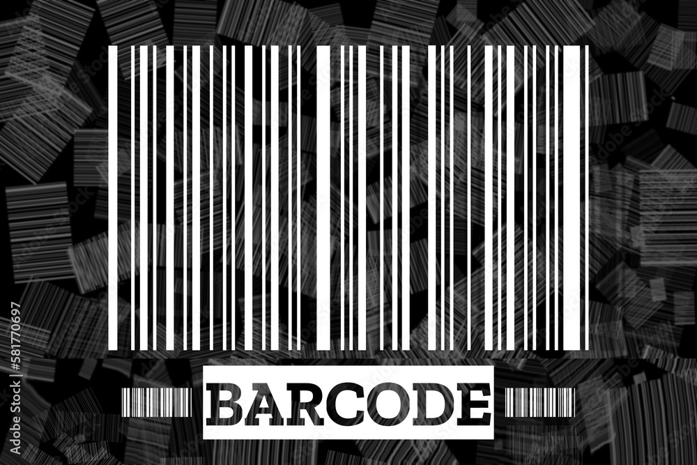 Barcode black background design in black and white colors using ...