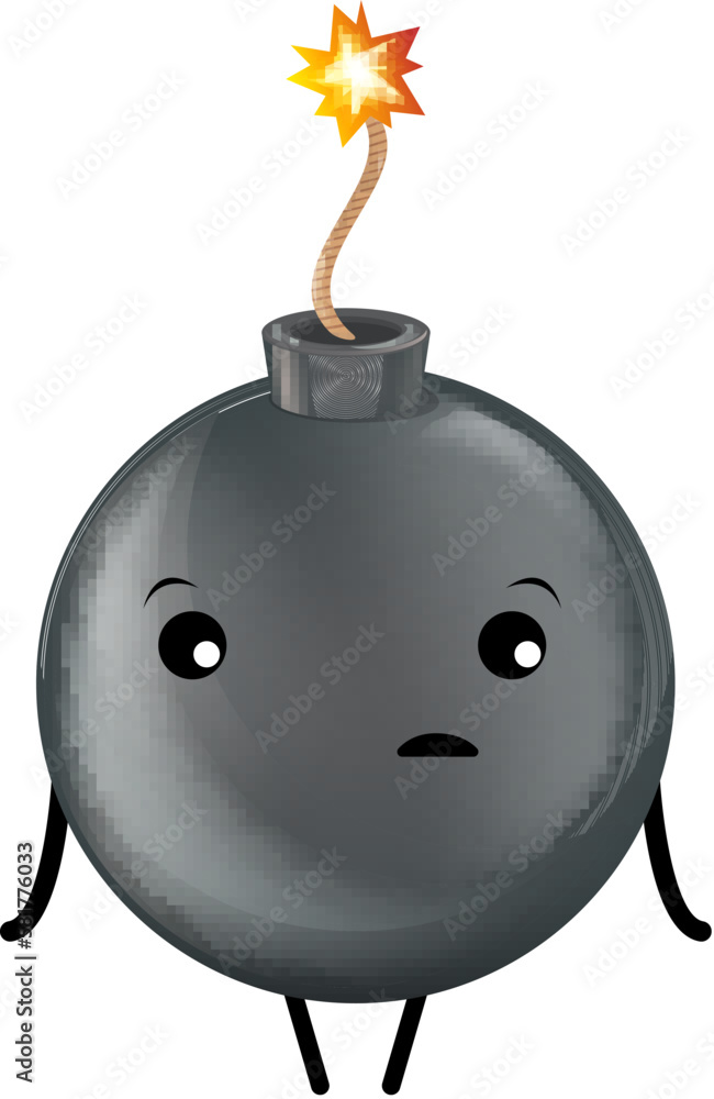 Cartoon retro bomb characters isolated on white background. Funky tiny ...