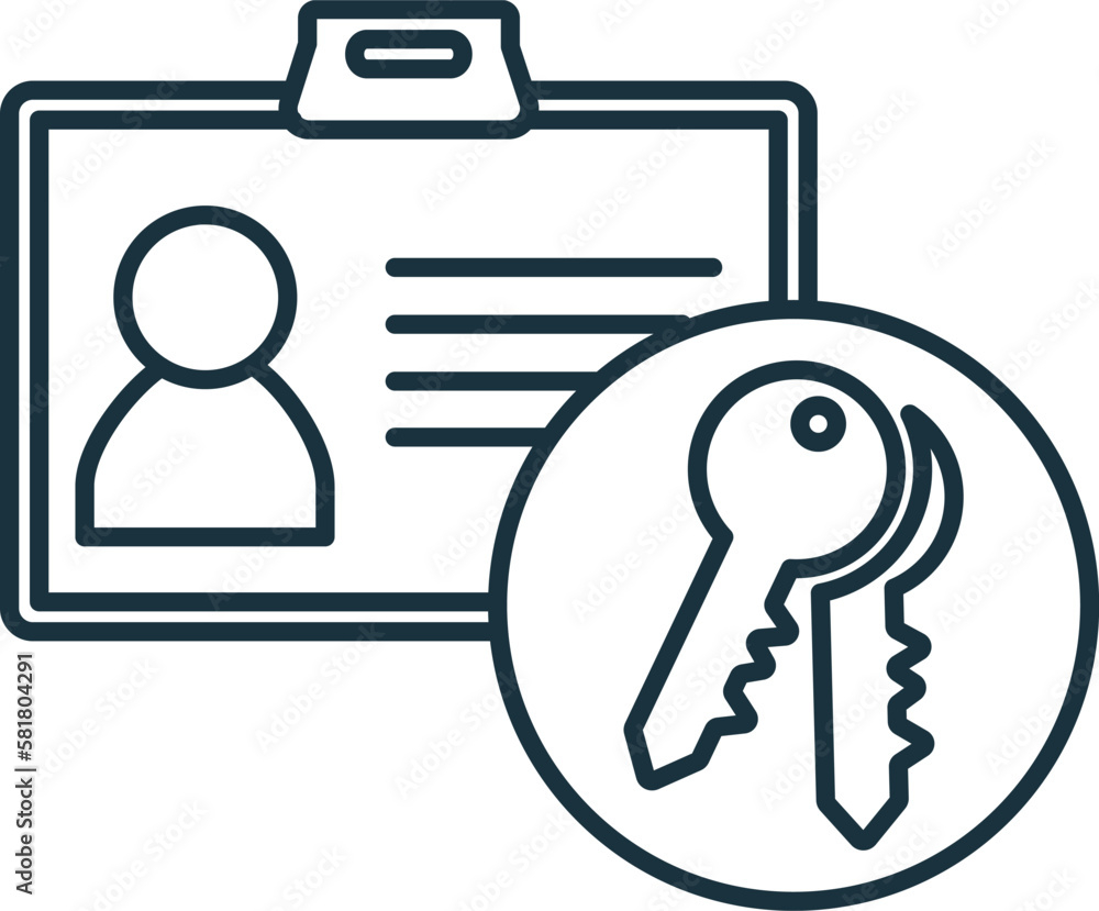 Vector de Stock Key Account Management line icon. Colored element sign ...