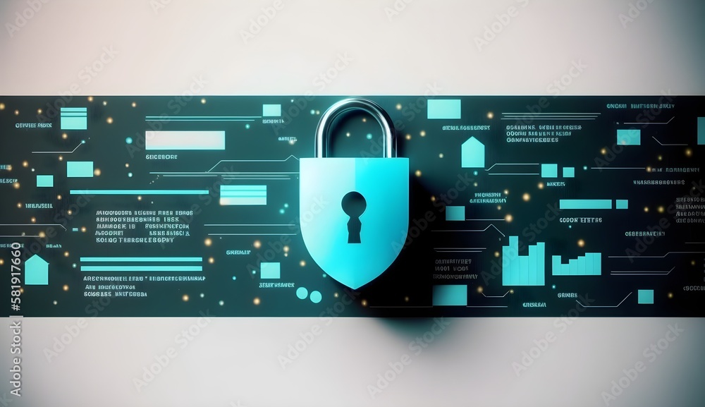 Wallpaper Illustration and background of cyber security data protection ...