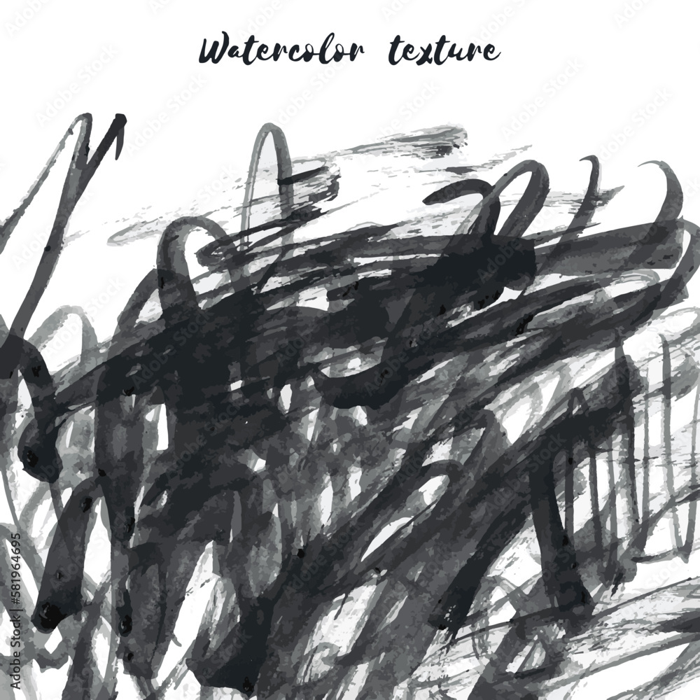 Dark gray vector ink watercolor hand painted texture background ...