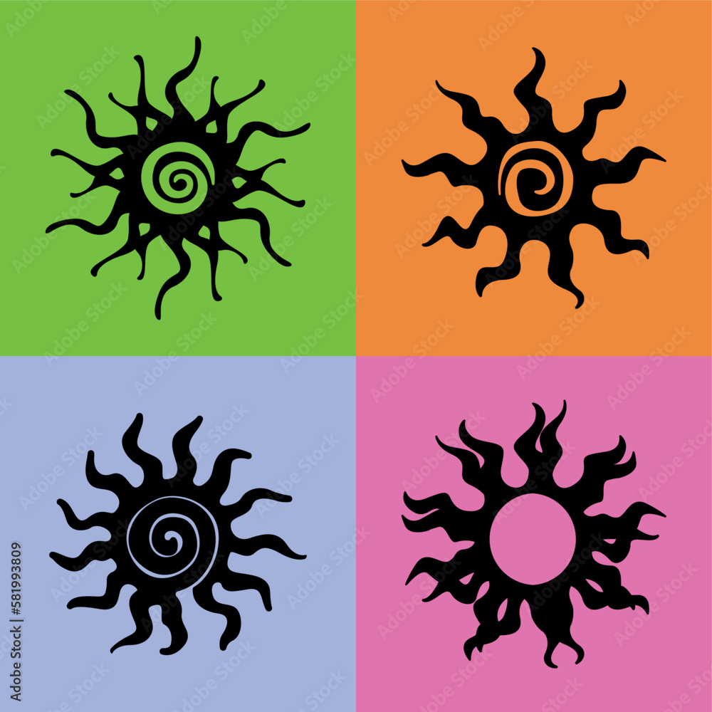 Sun vector mayan solar system sol ethnic pattern element template clip ...