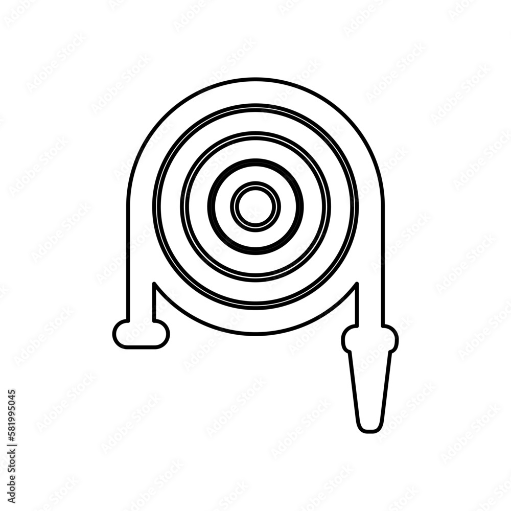 Fire hose outline icon in trendy design style. Editable graphic ...