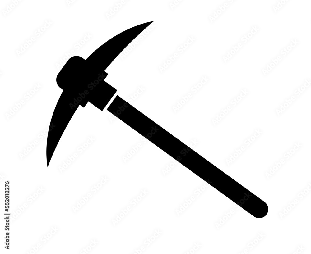 Mining pickaxe silhouette icon. Digging. Vector. Stock Vector | Adobe Stock
