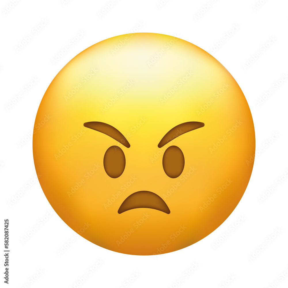 Angry face. Emoji. Cute emoticon isolated Stock Illustration | Adobe Stock