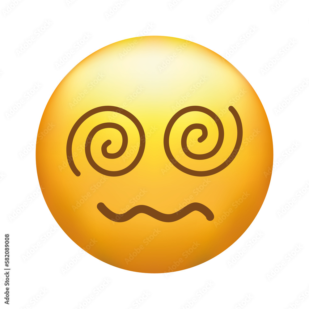 Dizzy Spiral Emoji Icon Illustration Sign. Hypnotized Vector Symbol ...