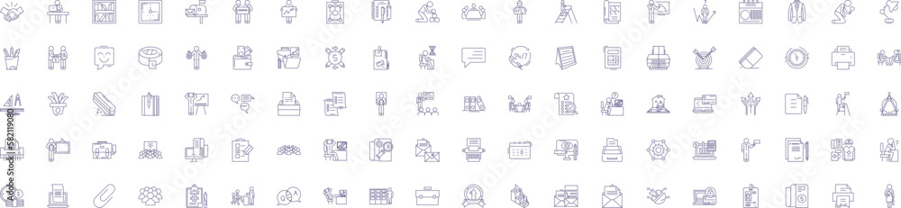 Office workflow line icons signs set. Design collection of Workflow ... Office workflow line icons signs set. Design collection of Workflow ...