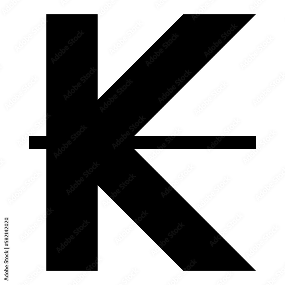 Sign kip currency symbol Laos icon black color vector illustration ...