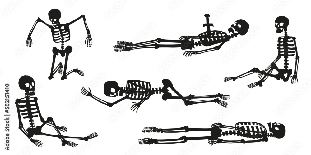 forgotten skeleton silhouettes Stock Vector | Adobe Stock