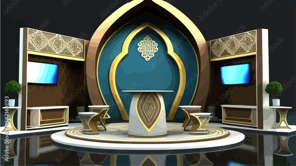 ISLAMIC BACKGROUND BOOTH STAGE FOR RAMADAN EID Stock Vector | Adobe Stock