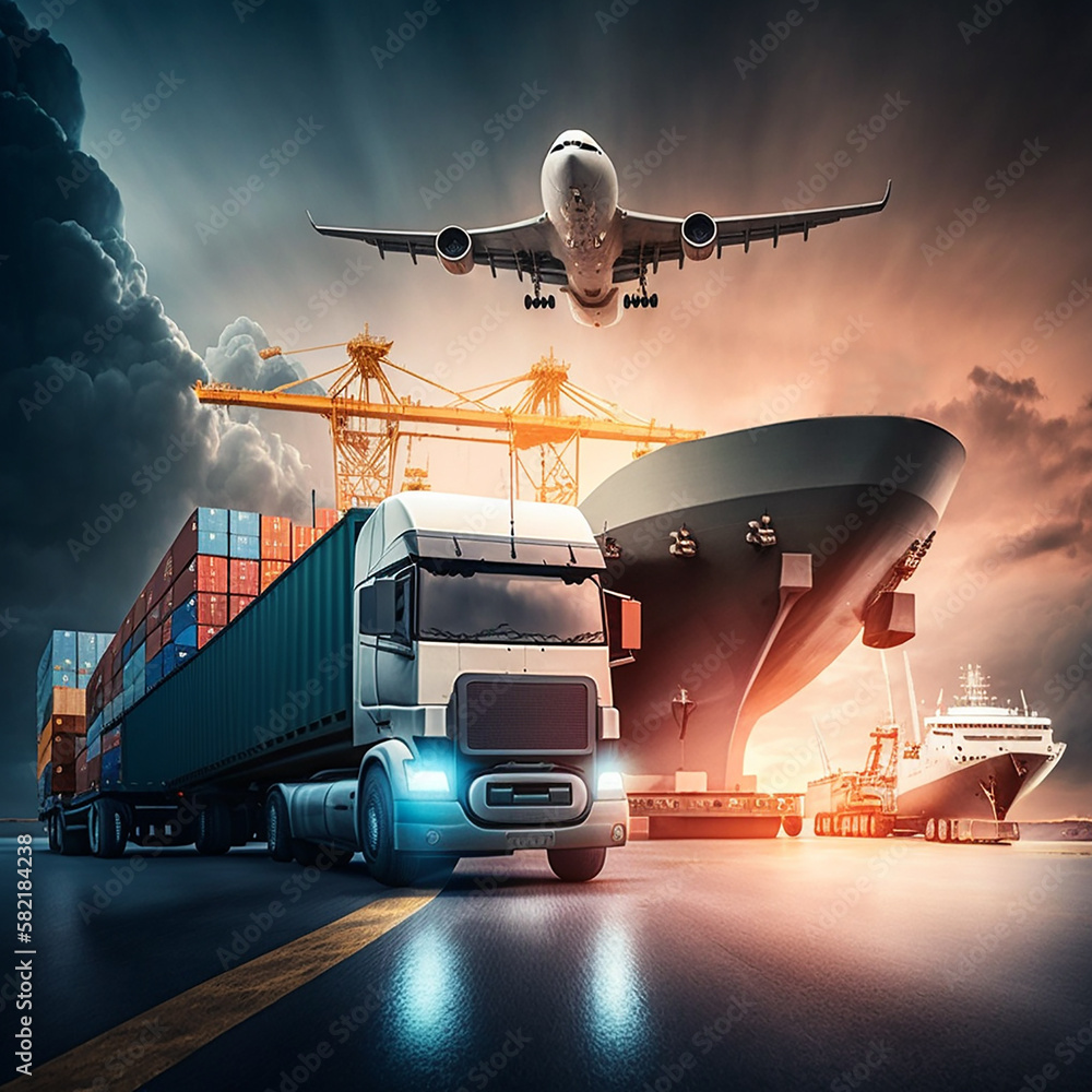 Global business logistics, imports, exports and cargo ships during ...