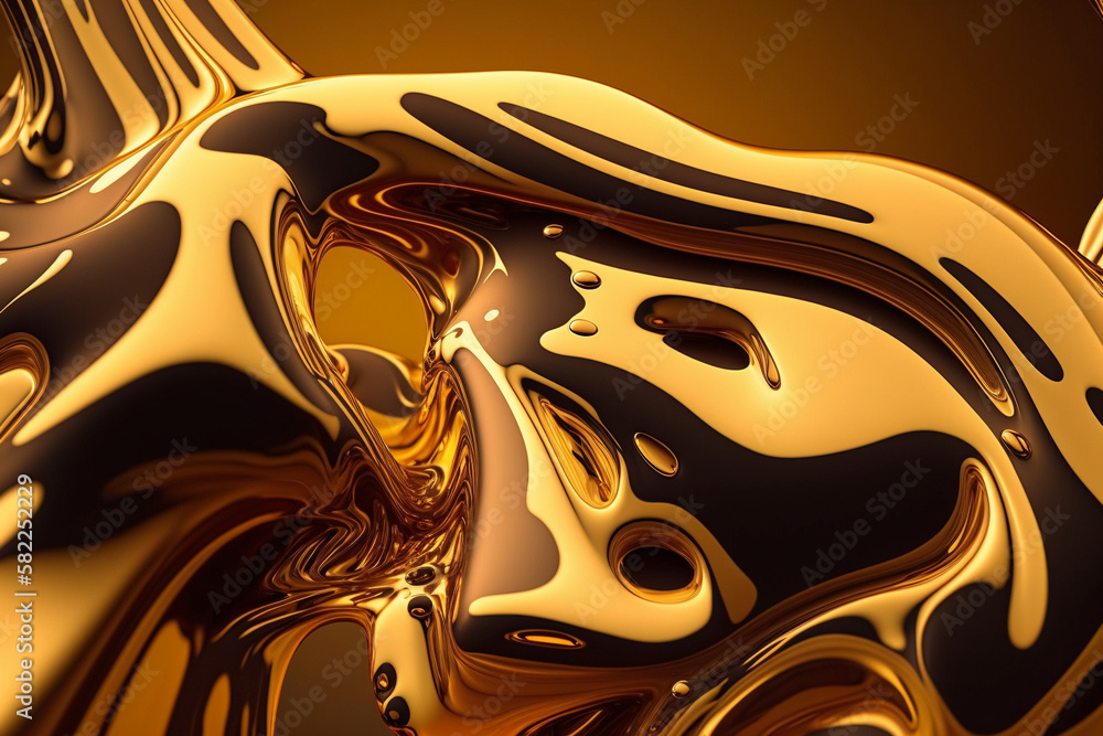 Fluid Melted Liquid Gold Texture. Melted Golden background artistic ...