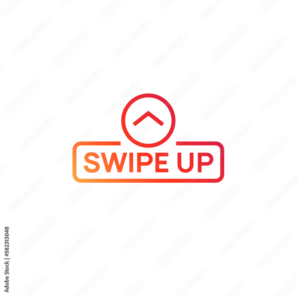 Swipe up arrow vector icon. Social media story drag button sign action ...