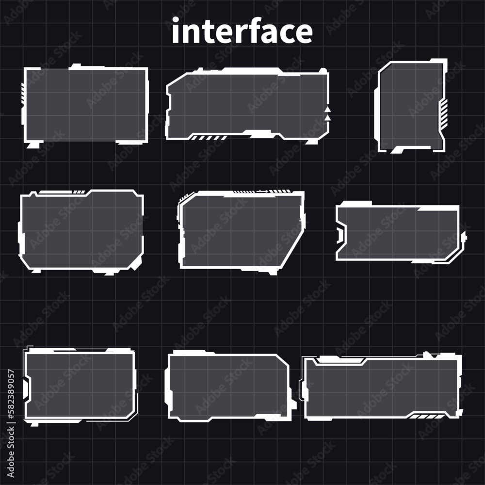 futuristic vector hud interface screen design digital callouts titles ...