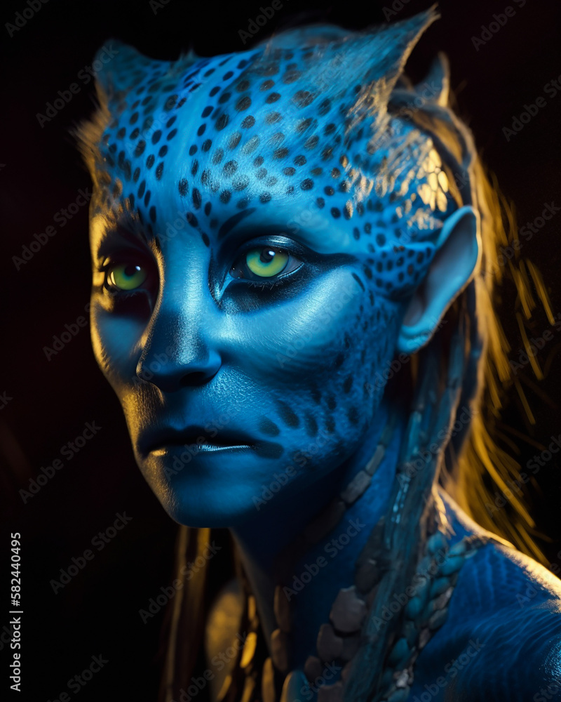 Fantasy Creepy Alien monster Wild Cheetah Warrior created with ...
