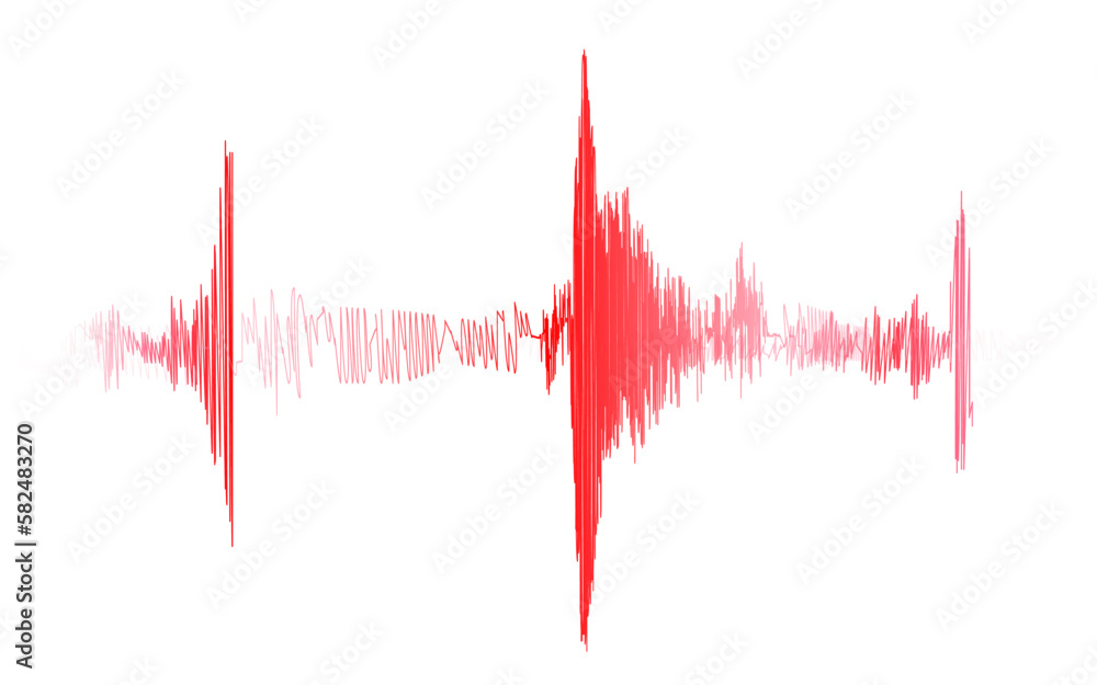 Red seismogram of seismic activity or lie detector red record ...