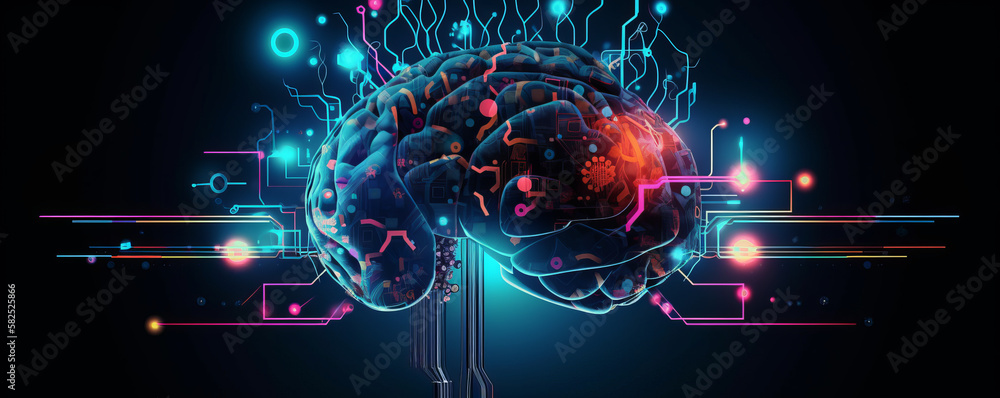 human brain exploding with creativity thanks to artificial intelligence ...