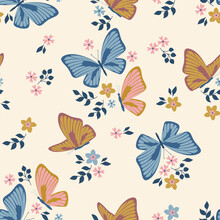 Butterflies Pattern Vintage Style Free Stock Photo - Public Domain Pictures