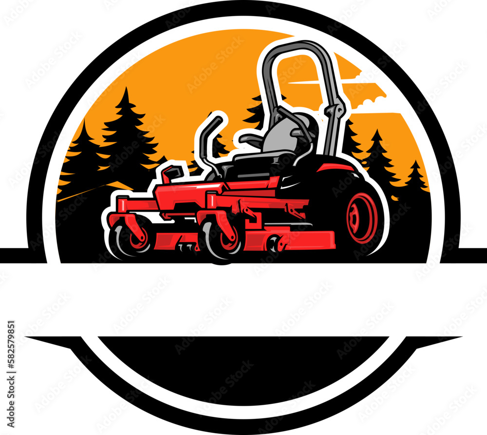 Zero Turn Lawn Mower Lawn Care Stock Vector | Adobe Stock