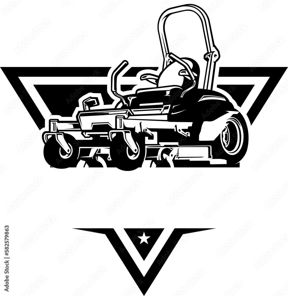 Zero Turn Lawn Mower Lawn Care Stock Vector | Adobe Stock