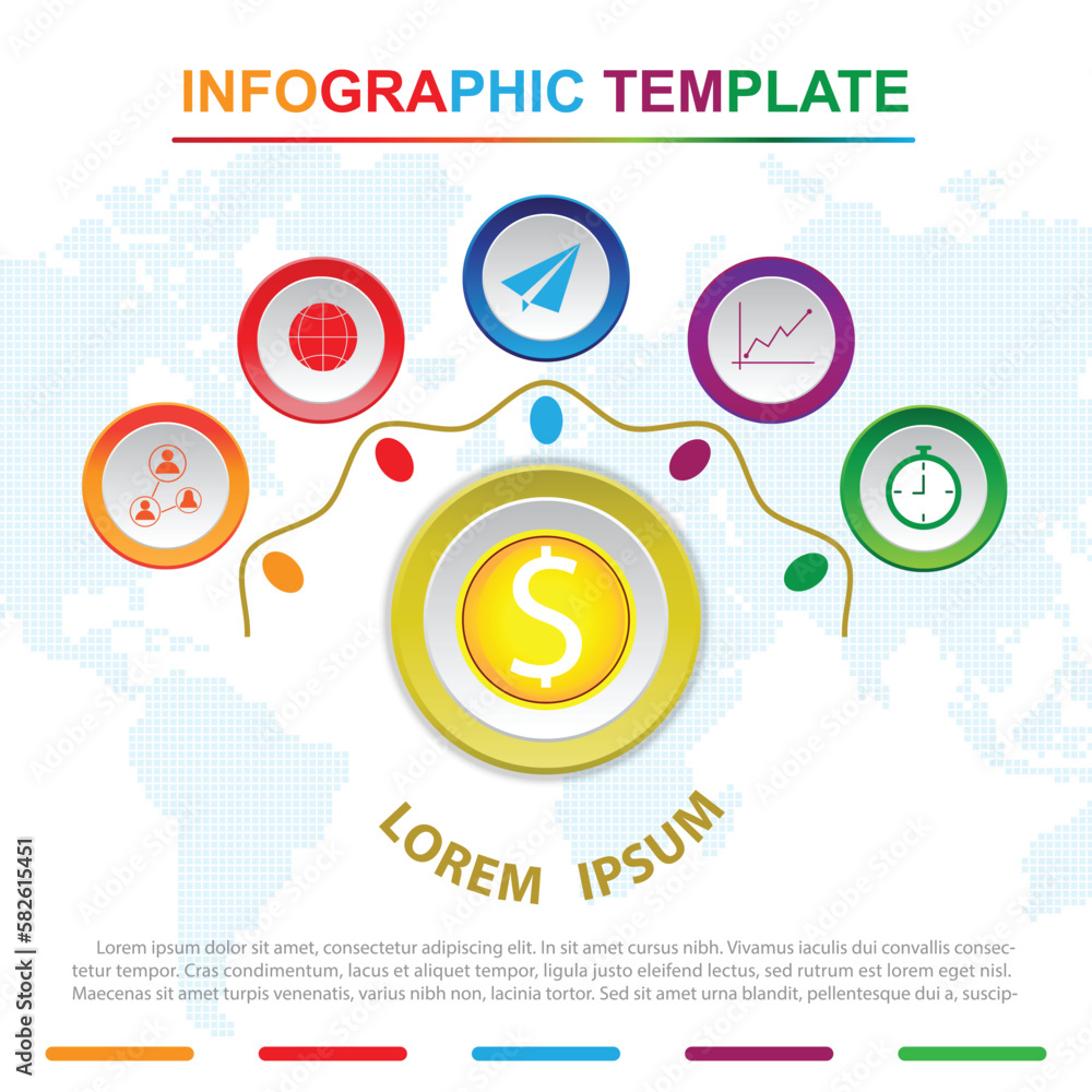 infographic infinity Stones template with Six titles, Diagram with ...