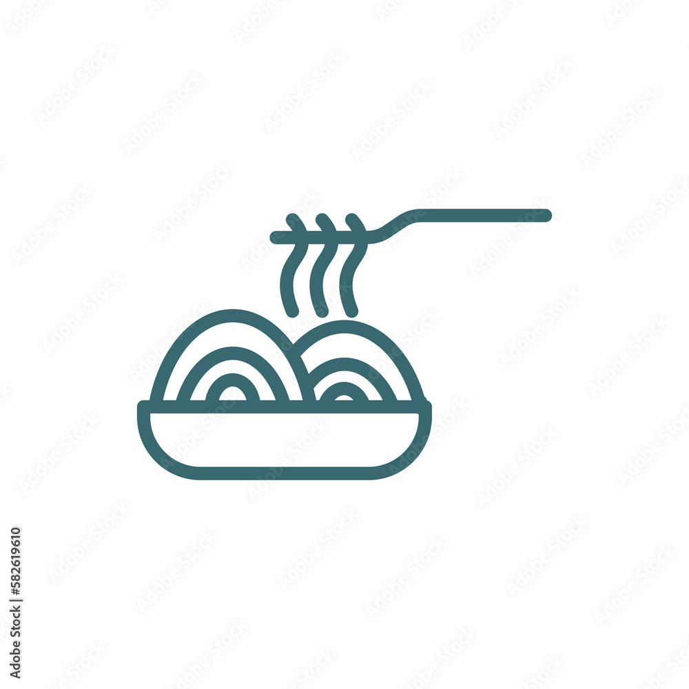 Image vectorielle Stock spaghetti icon. Thin line spaghetti icon from ...