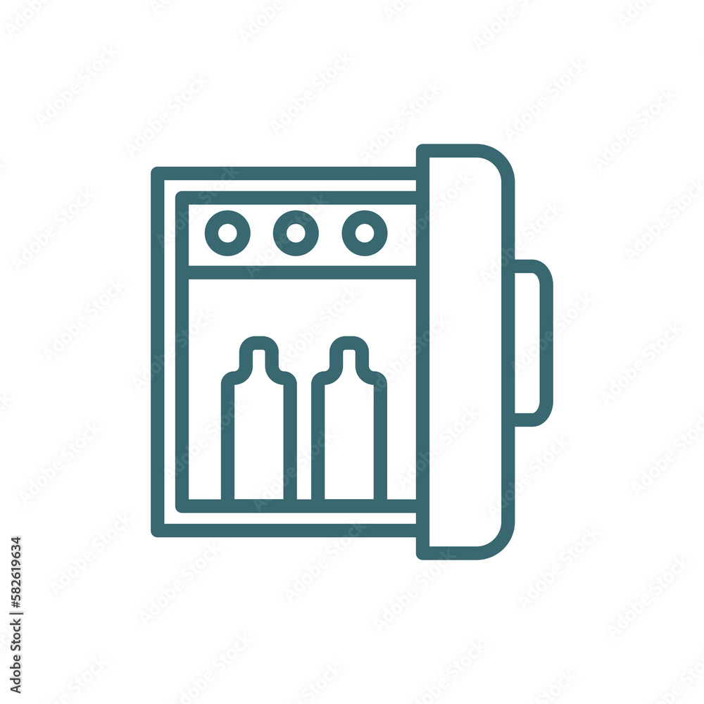 minibar icon. Thin line minibar icon from hotel and restaurant ...