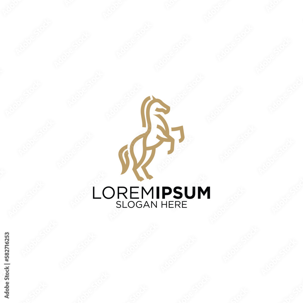 standing stallion horse logo design Stock Vector | Adobe Stock