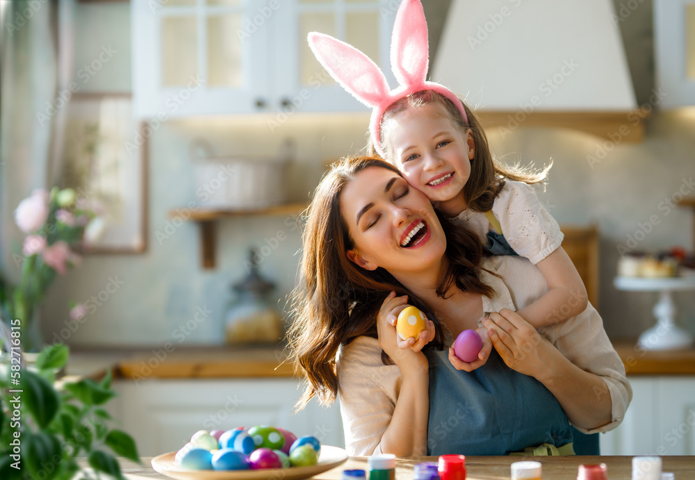 happy family at Easter Stock Photo | Adobe Stock