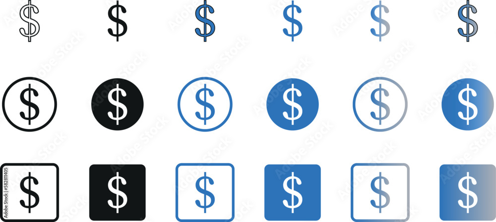 Dollar sign icon. Money symbol icon. Graphic design icon. Lineal ...