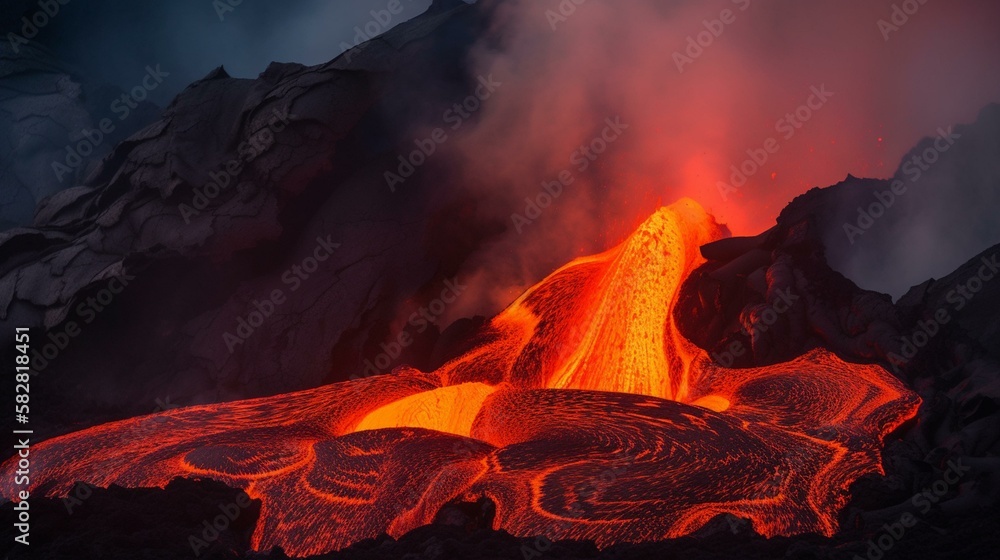 Stockillustratie The incredible power and beauty of a volcanic eruption ...