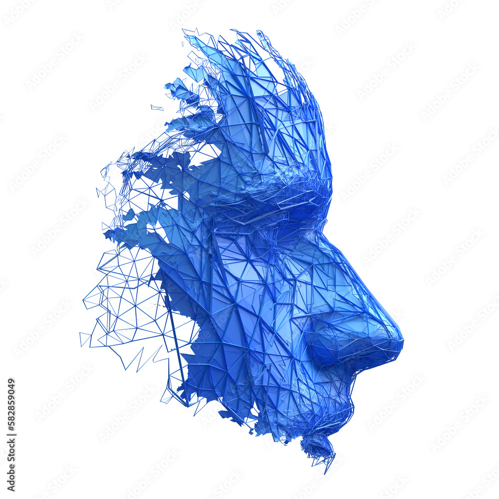 Abstract face, 3d render Stock Illustration | Adobe Stock