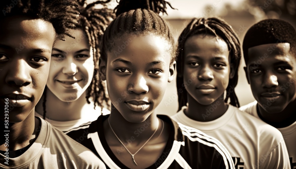 Group of Diverse and Empowered African American Black Youth High School ...