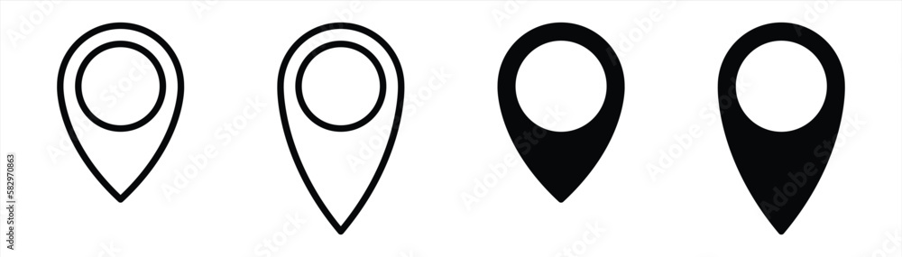 location icon set. location pin icon. map marker icon symbol sign ...