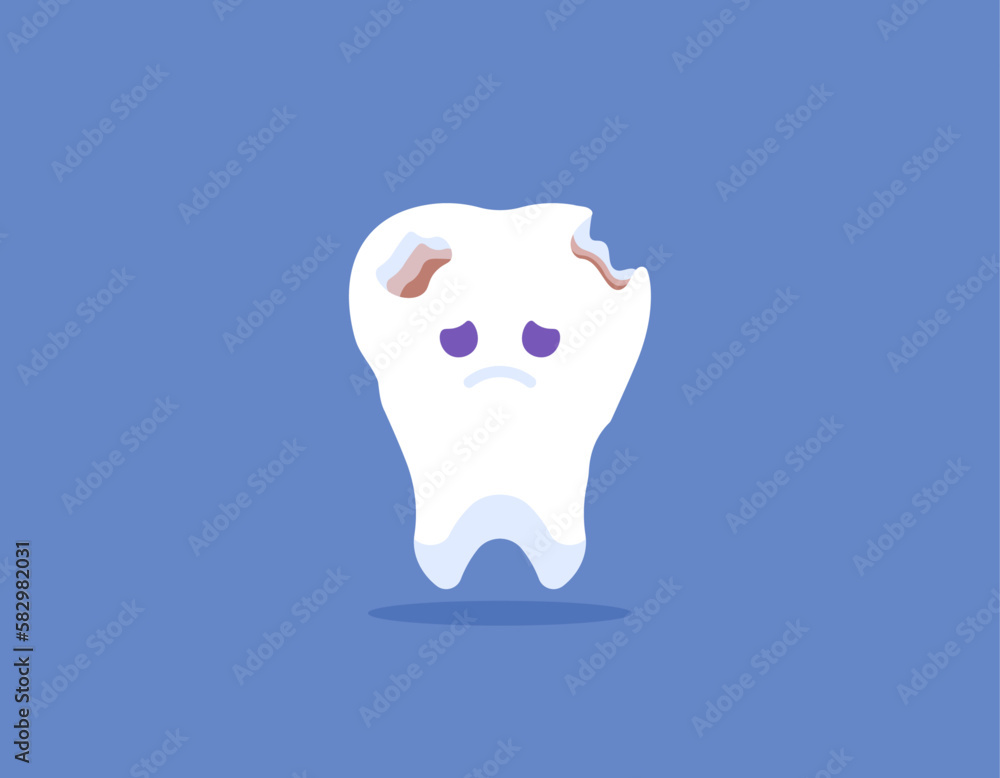 illustration of cavities and porous teeth. cavities and tooth decay ...