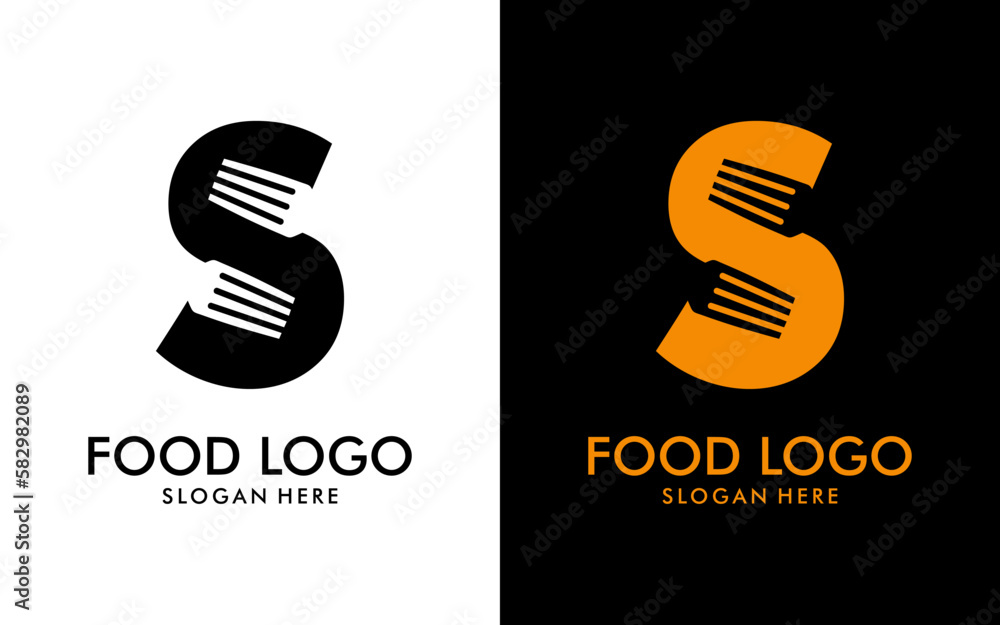 Initial Letter S Food Logo, food logo vector Stock Vector | Adobe Stock