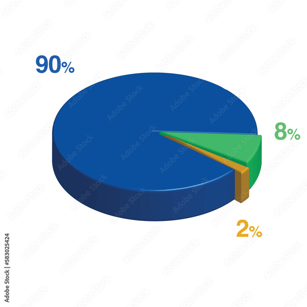 Image vectorielle Stock ninety 90 eight 8 2 two percent 3d Isometric 3 ...