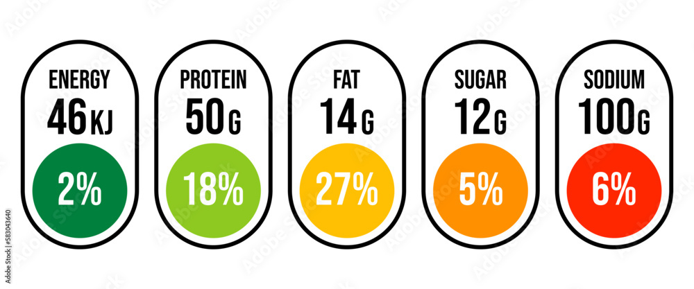 Vector set labels nutrition facts information and ingredient ...
