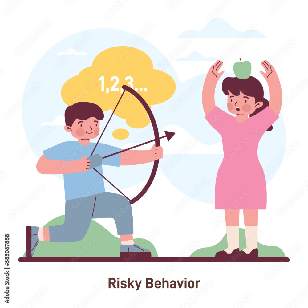 Risky behavior as a ADHD symptom. Attention deficit hyperactivity Stock Vector | Adobe Stock