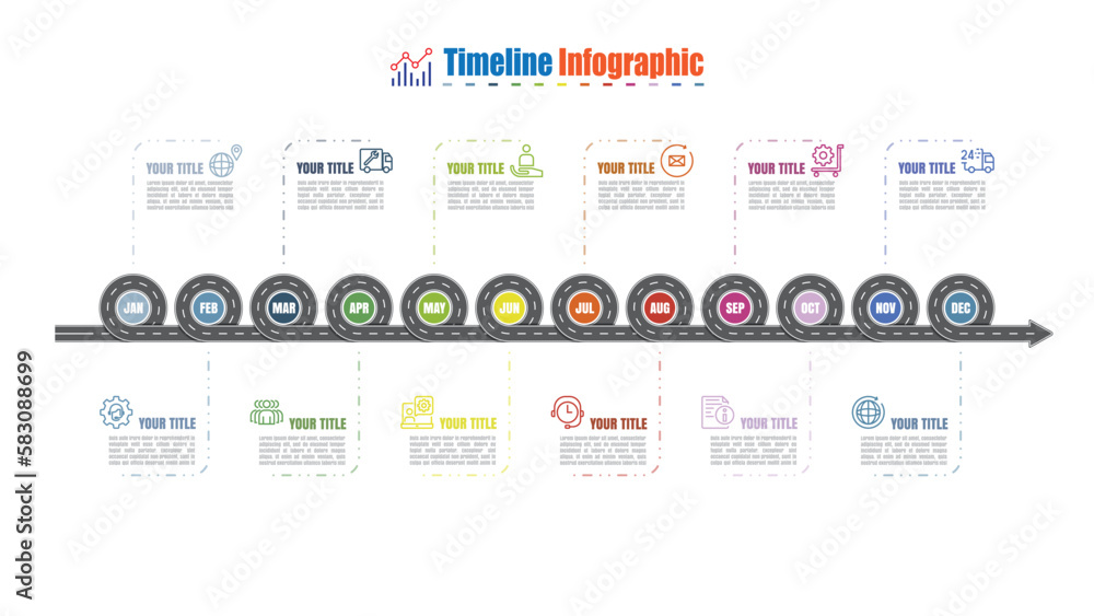 Data analytics and collection abstract process infographic template ...