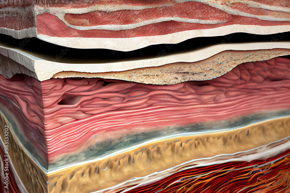 Ilustración de Stock Cross-section of the skin abstract: This image ...