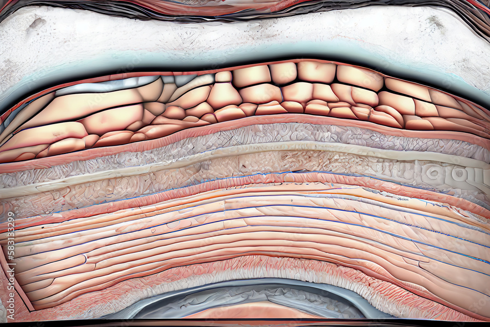 Cross-section of the skin abstract: This image shows the different ...