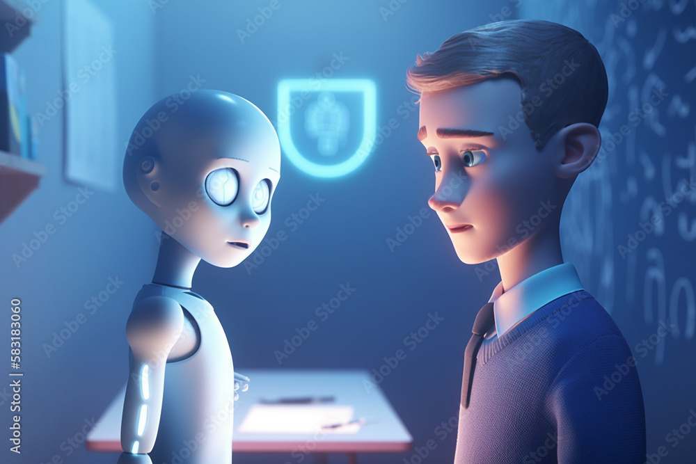 AI Chat Bot Helps Student with Homework. Tutoring with AI Chat Bot. AI ...