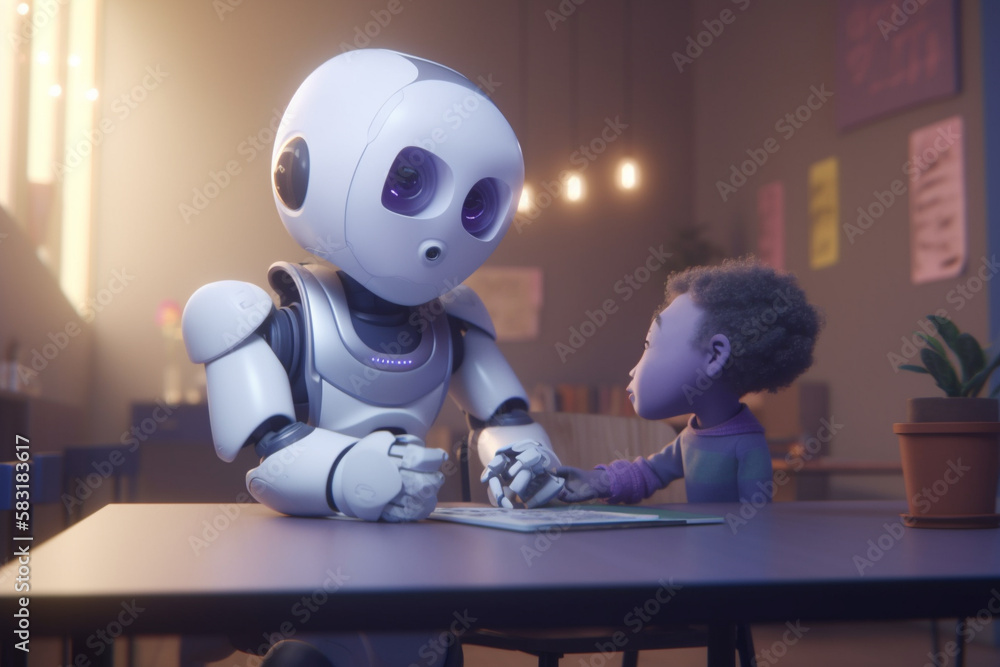 AI Chat Bot Helps Student with Homework. Tutoring with AI Chat Bot. AI ...