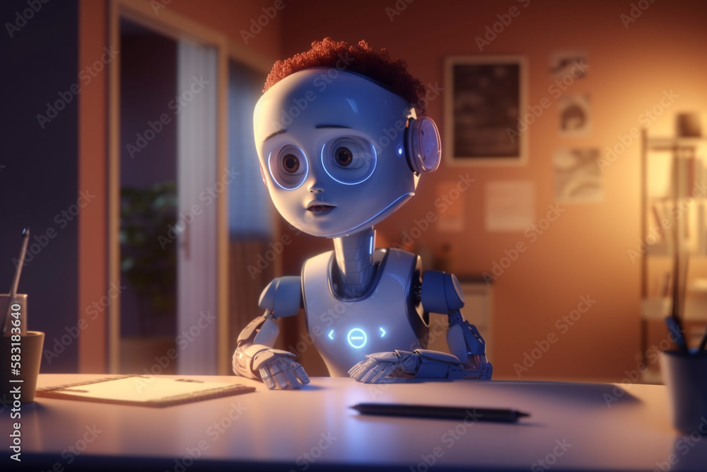 AI Chat Bot Helps Student with Homework. Tutoring with AI Chat Bot. AI ...