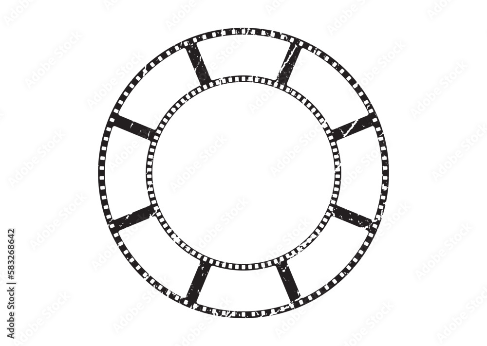 Round 35mm film strip vector design with 8 frames on white background ...